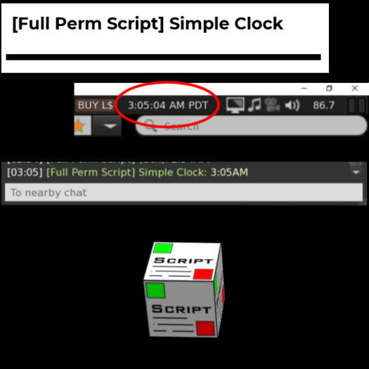 Second Life Marketplace - [Full Perm Script] Simple Clock